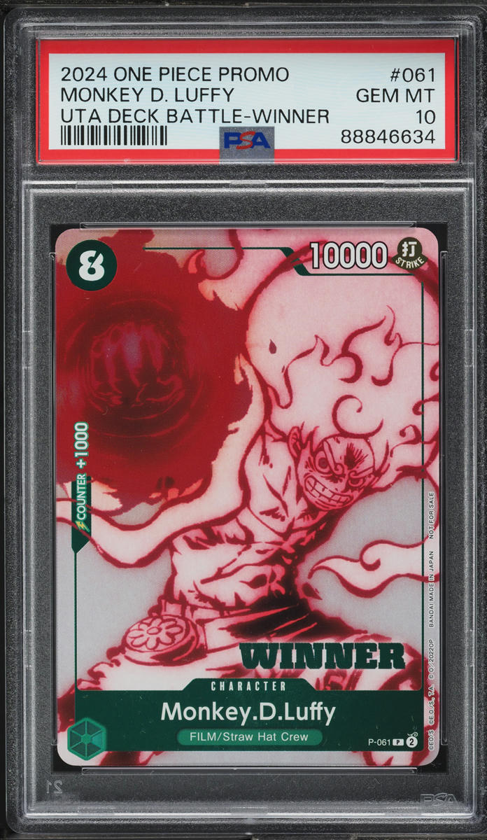 2024 One Piece Promo Uta Deck Battle Winner Monkey D. Luffy #P-061 PSA 10 GEM on Fanatics Collect