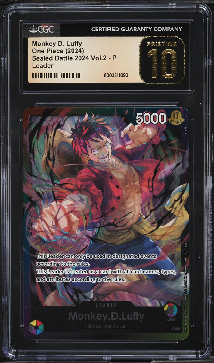 2024 One Piece Sealed Battle Vol.2 Leader Monkey D. Luffy CGC 10 ...