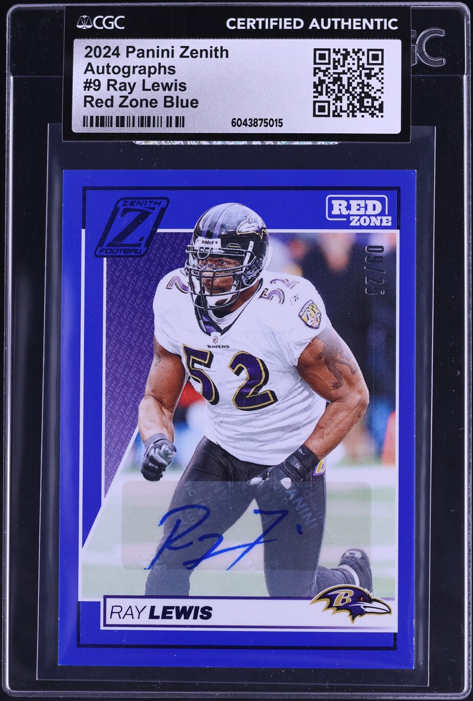 2024 Panini Zenith Red Zone Blue Ray Lewis AUTO /25 #9 CGC AUTH on ...