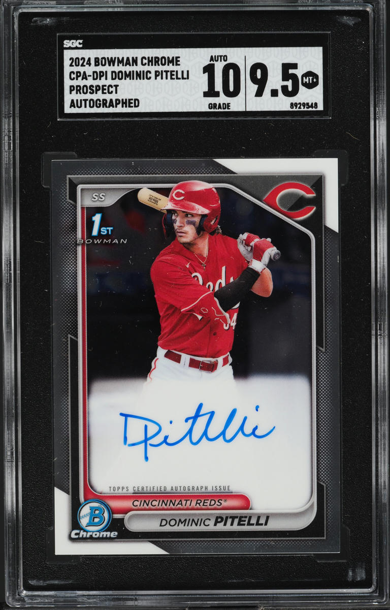 2024 Bowman Chrome Dominic Pitelli PROSPECT AUTO #CPA-DPI SGC 9.5 MINT+ ...
