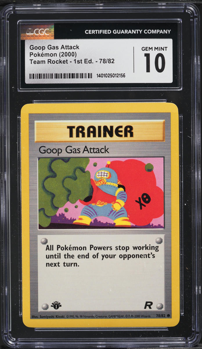 2000 Pokemon Team Rocket 1st Edition Goop Gas Attack #78 CGC 10 GEM ...
