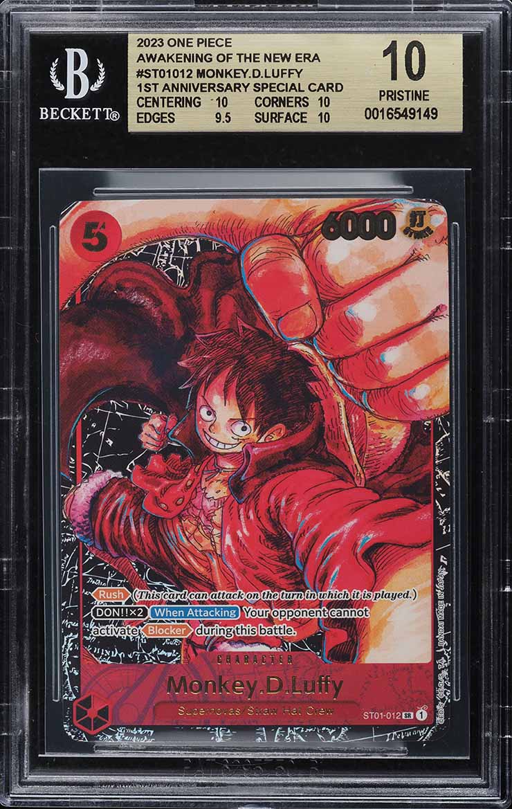 2023 One Piece Awakening Of The New Era Monkey.D.Luffy #ST01-012 BGS 10 PRISTINE on Fanatics Collect