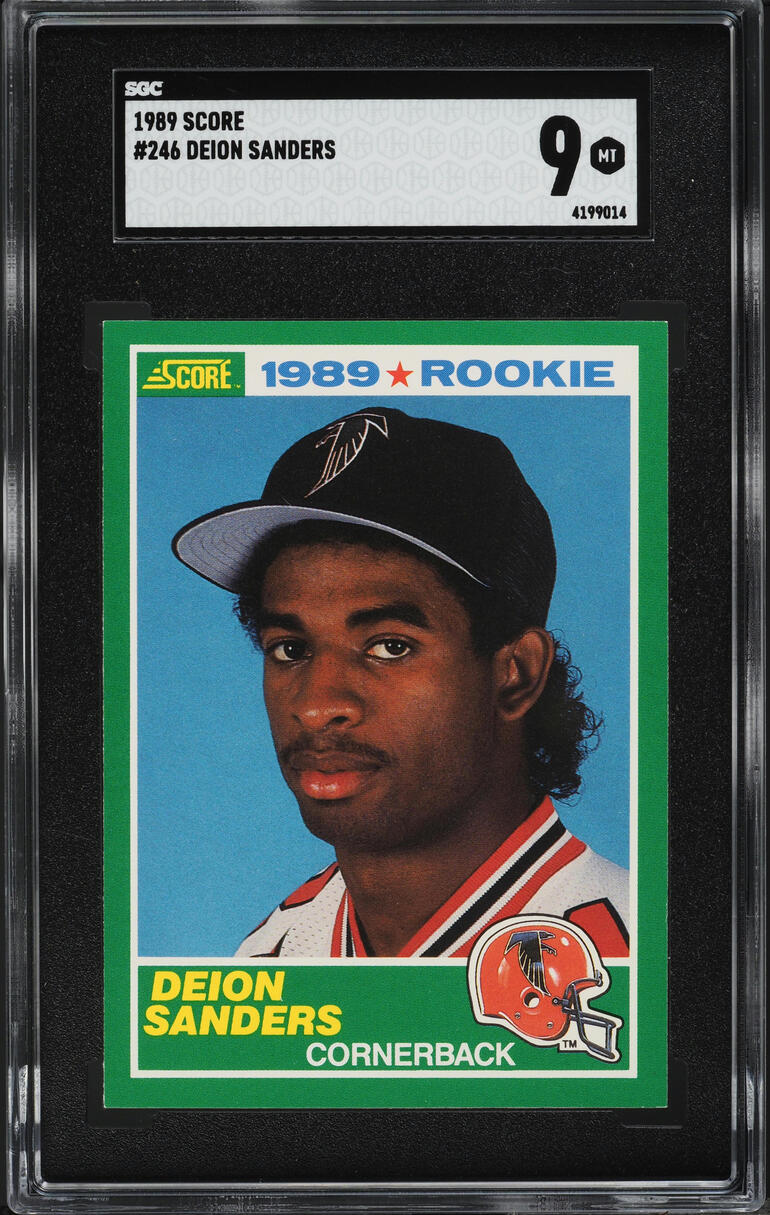 1989 Score Football Deion Sanders ROOKIE #246 SGC 9 MINT on Fanatics ...