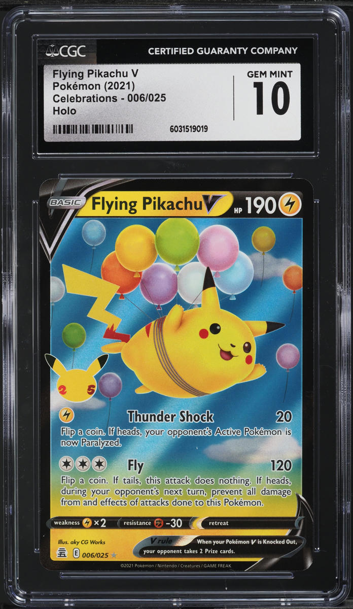 2021 Pokemon Sword & Shield Celebrations Flying Pikachu V #6 CGC 10 GEM ...