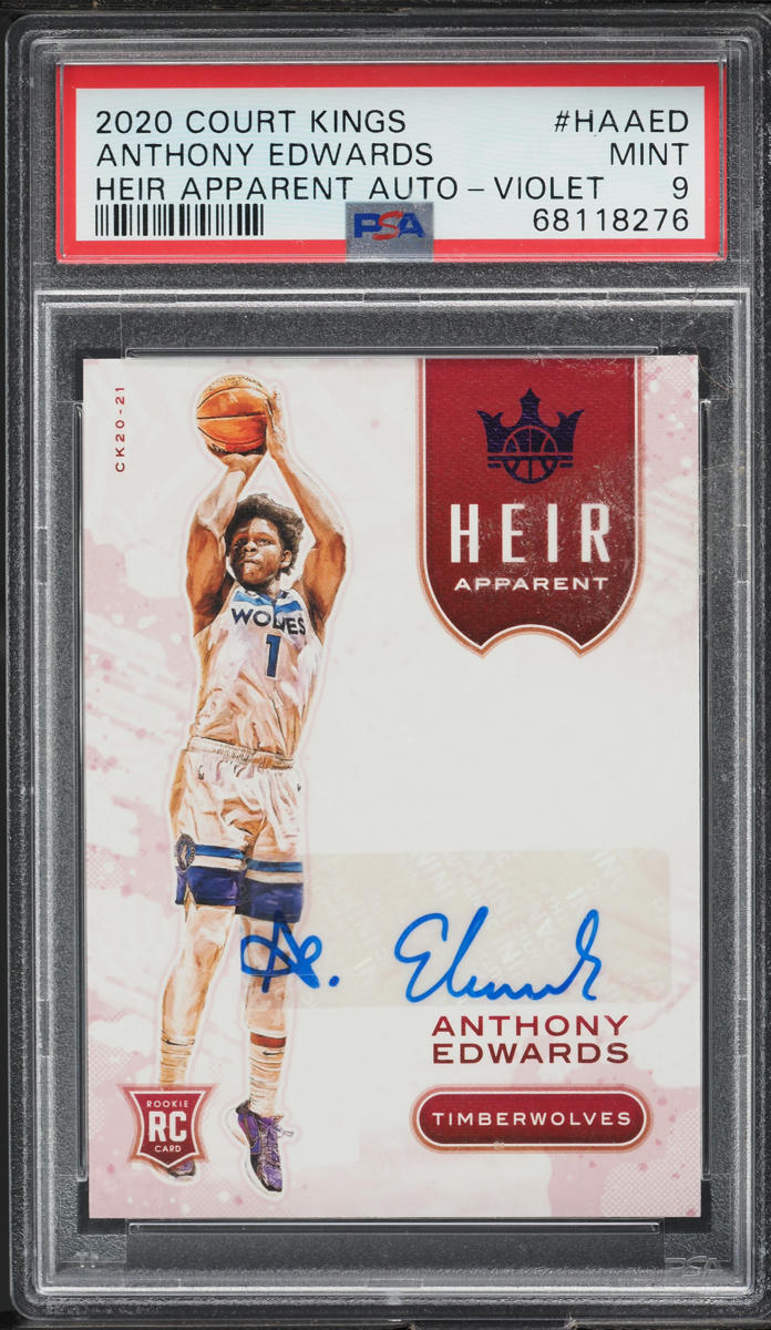 2020 Panini Court Kings Heir Apparent Violet Anthony Edwards RC AUTO ...