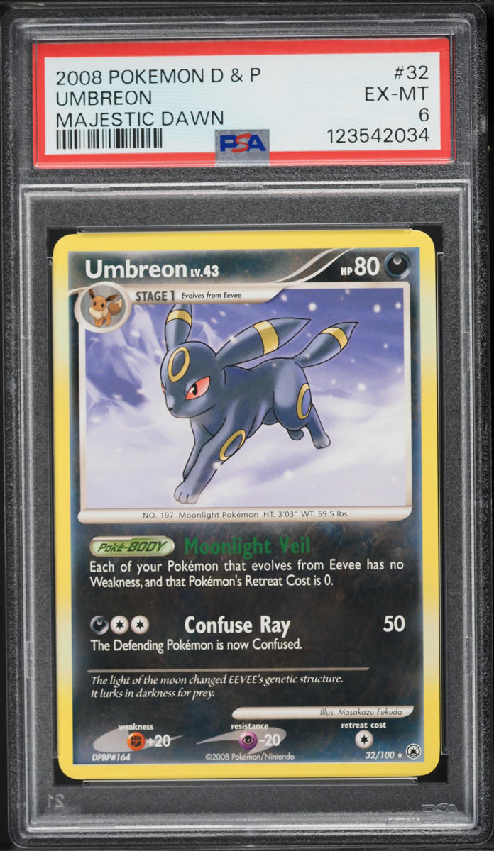 2008 Pokemon Diamond & Pearl Majestic Dawn Umbreon #32 PSA 6 EXMT on ...