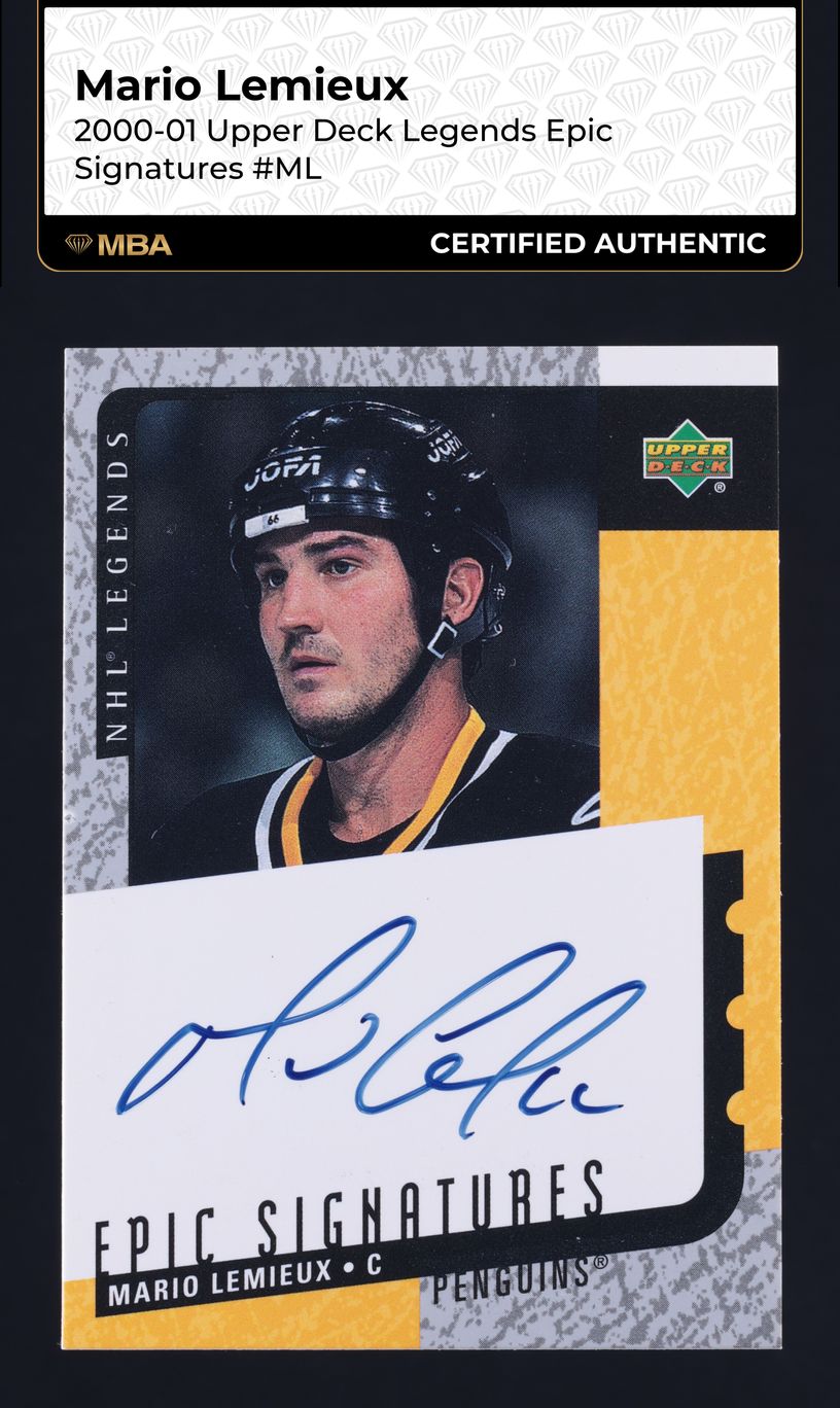2000 Upper Deck Legends Epic Signatures Mario Lemieux AUTO #ML MBA AUTH ...