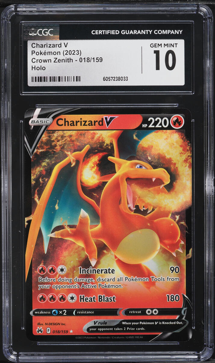 Pokemon Sword & Shield Crown Zenith Charizard V #18 CGC 10 GEM MINT on ...