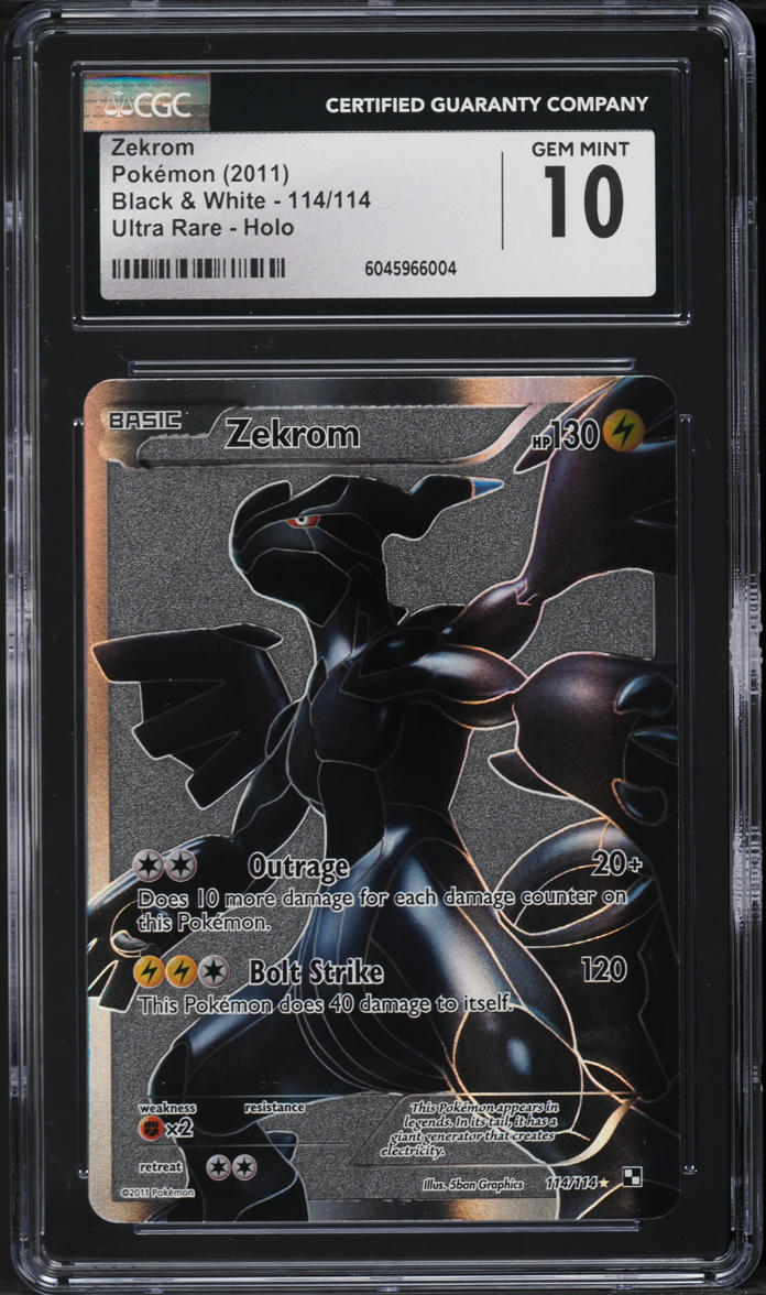 2011 Pokemon Black & White Full Art Zekrom #114 CGC 10 GEM MINT on ...