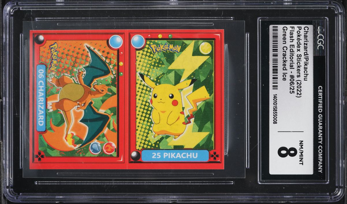 2022 Pokemon Flash Editorial Pokedex Green Cracked Ice Charizard ...