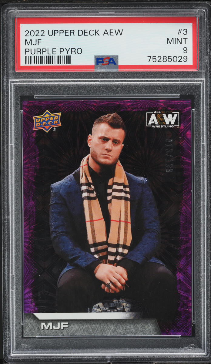 2022 Upper Deck AEW Purple Pyro MJF /139 #3 PSA 9 MINT on Fanatics Collect