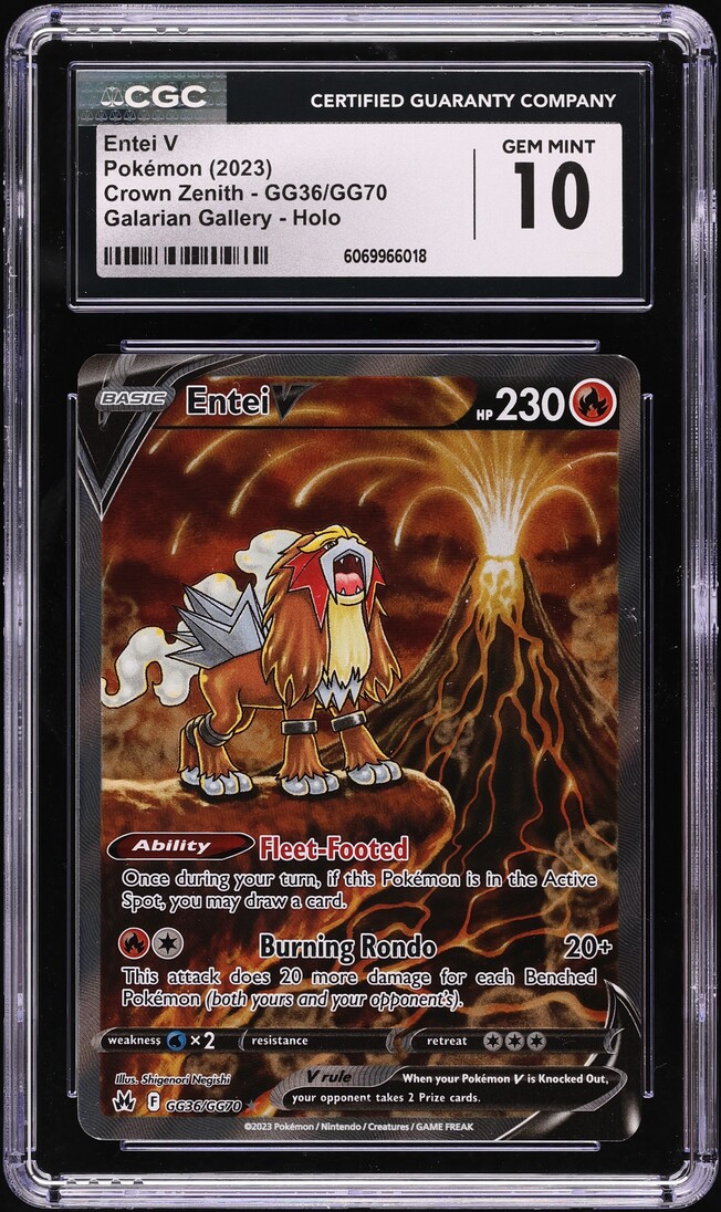 2023 Pokemon Sword & Shield Crown Zenith Alt Art Entei V #GG36 CGC 10 ...