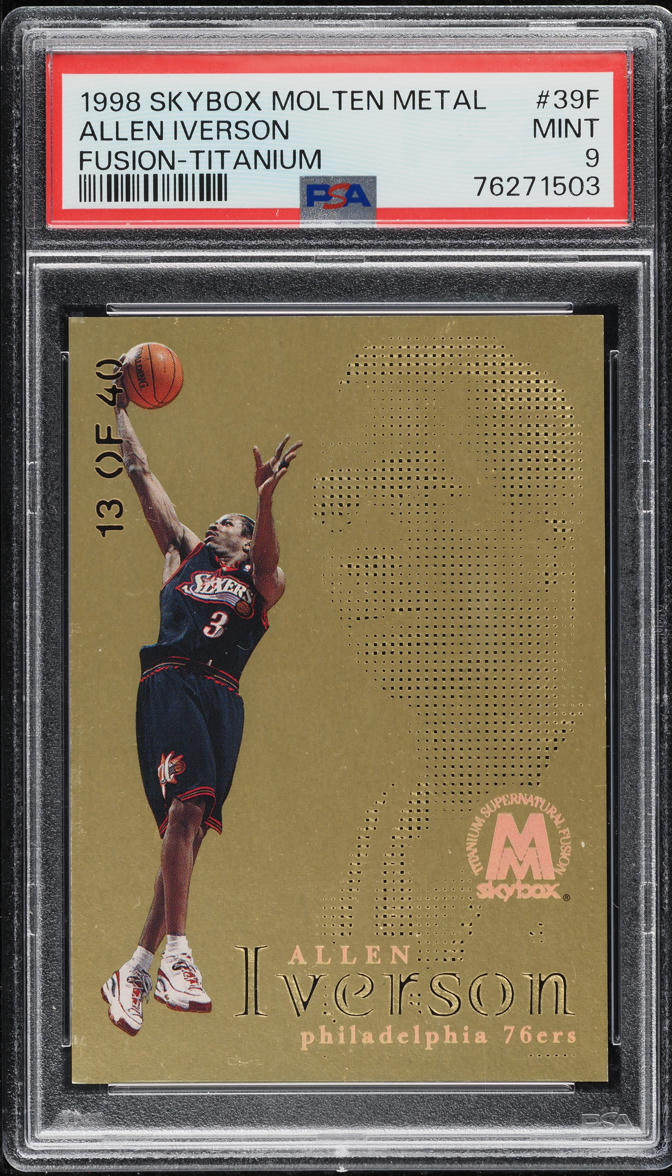1998 Skybox Molten Metal Fusion Titanium Allen Iverson /40 #39F PSA 9 MINT on Fanatics Collect