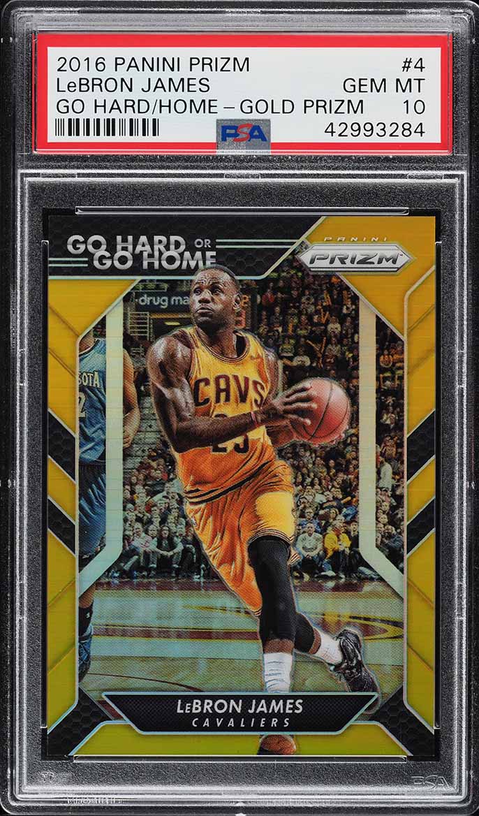 2016 Panini Prizm Go Hard Home Gold LeBron James /10 #4 PSA 10 GEM MINT ...
