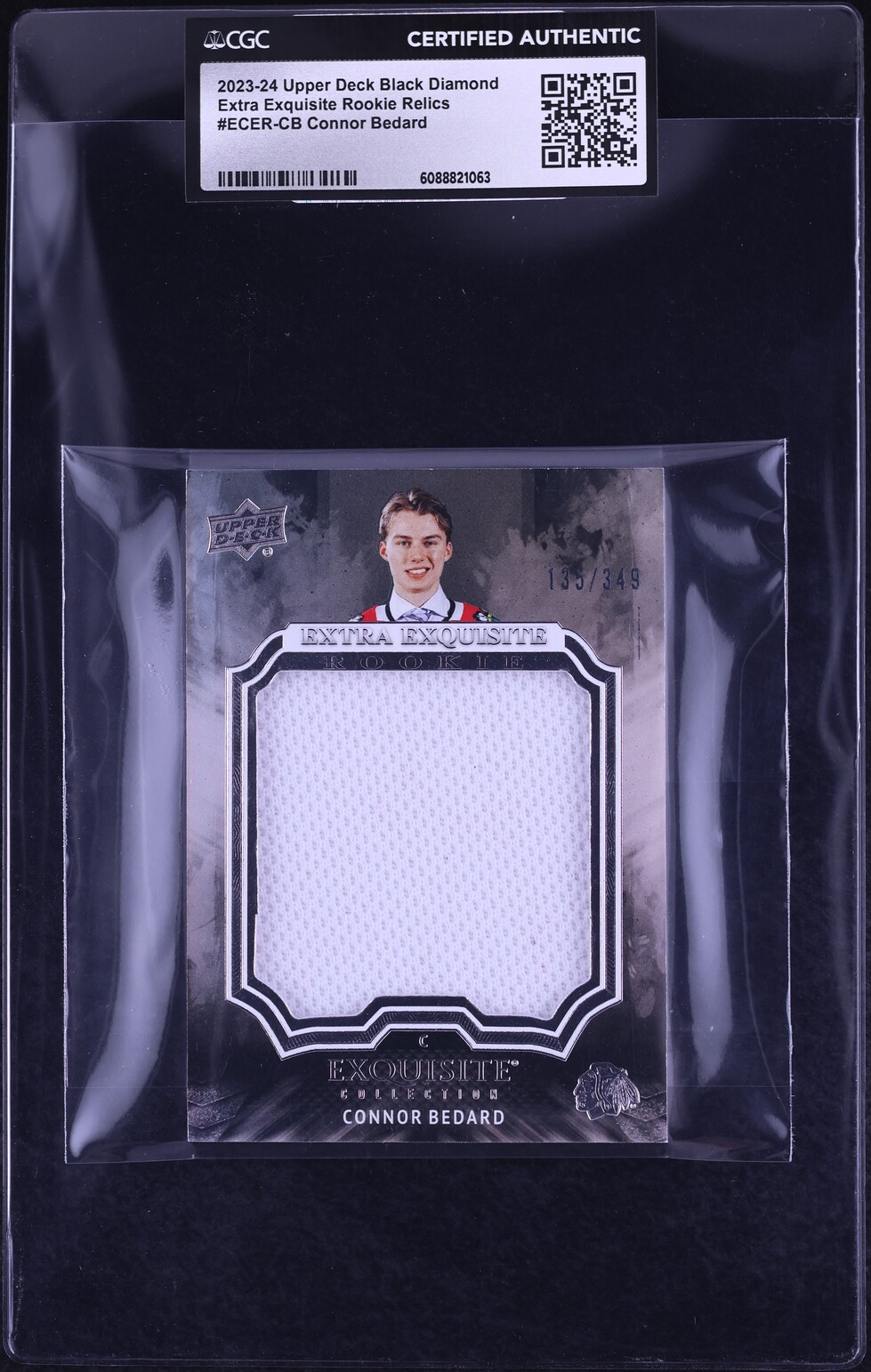 2023 Black Diamond Extra Exquisite Connor Bedard ROOKIE PATCH /349 # ...