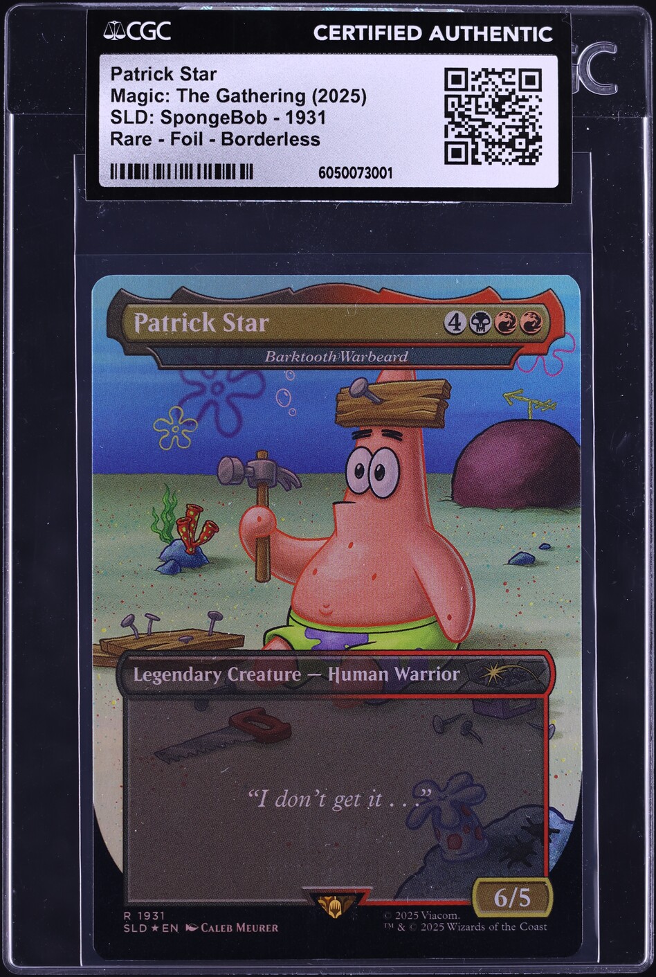 2025 Magic The Gathering MTG SLD SpongeBob Foil Borderless Patrick Star ...