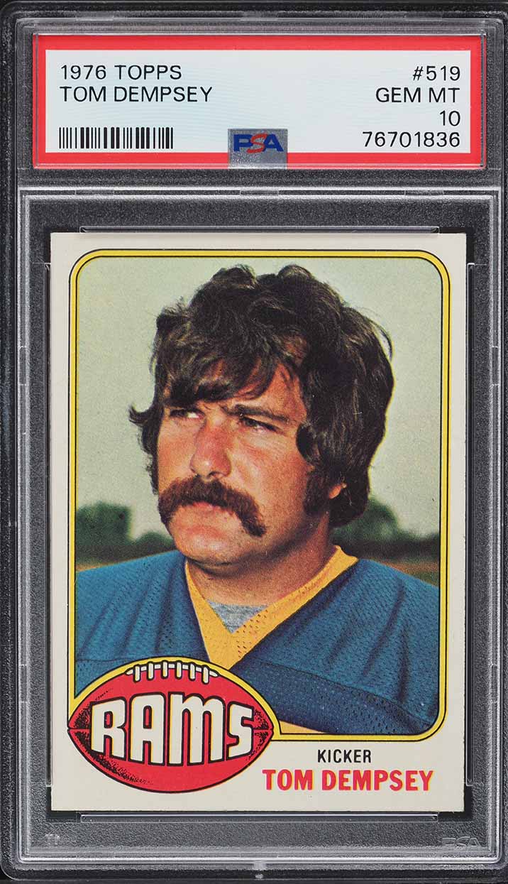 1976 Topps Football Tom Dempsey #519 PSA 10 GEM MINT on Fanatics Collect