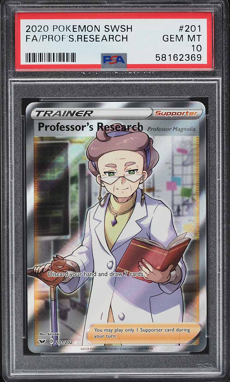 2020 Pokemon Sword & Shield Full Art Professor's Research #201 PSA 10 ...