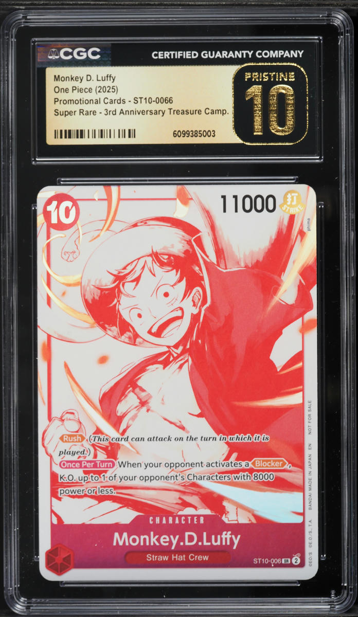 2025 One Piece Promo 3rd Anniversary SR Monkey D. Luffy #ST10-006 CGC ...