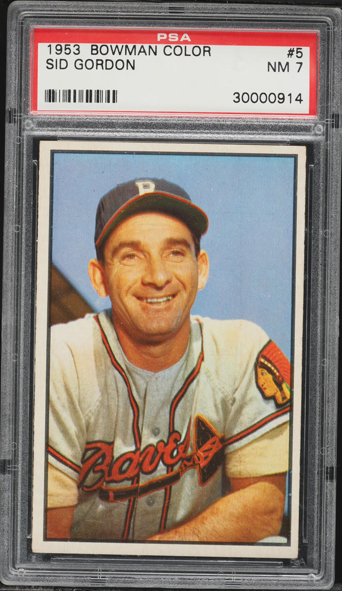 1953 Bowman Color Sid Gordon #5 PSA 7 NRMT on Fanatics Collect