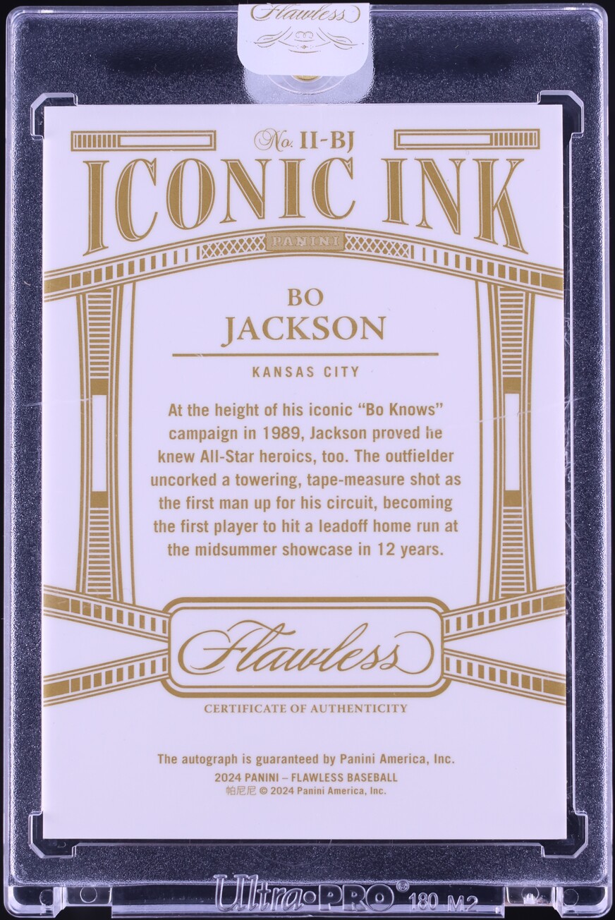 2024 Panini Flawless Iconic Ink Emerald Bo Jackson AUTO 1/5 #II-BJ on ...
