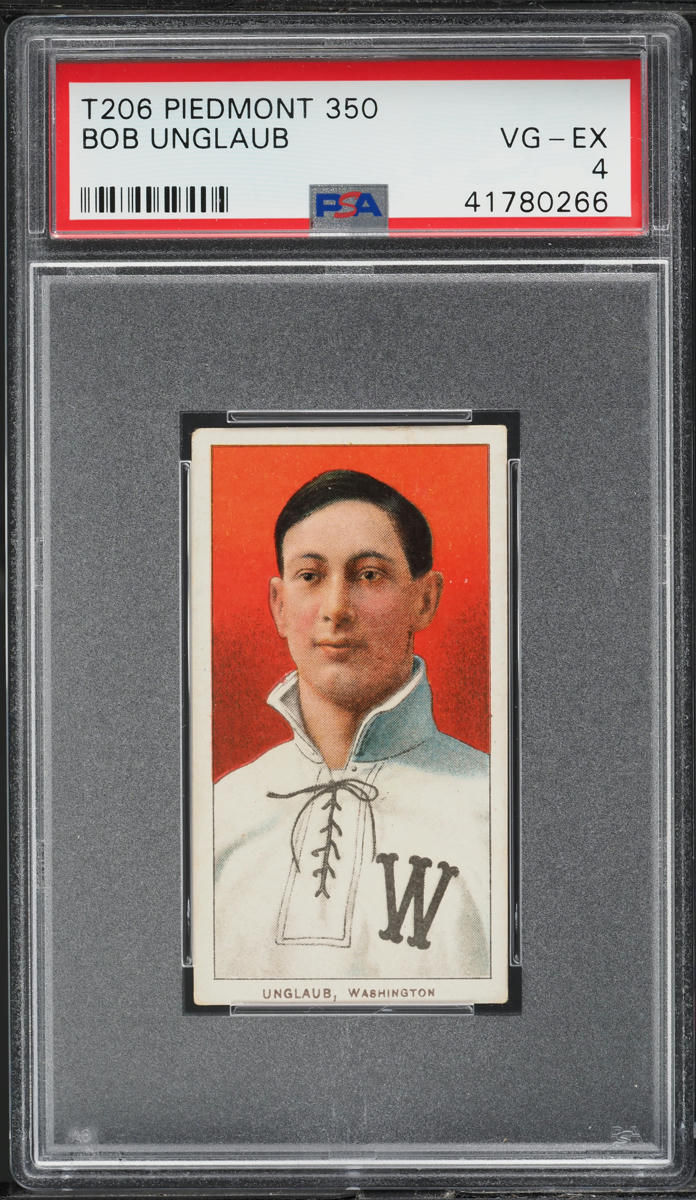 1909-11 T206 Bob Unglaub PIEDMONT PSA 4 VGEX on Fanatics Collect