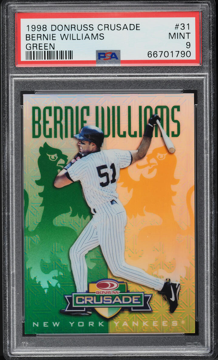 1998 Donruss Crusade Green Bernie Williams /250 #31 PSA 9 MINT on ...