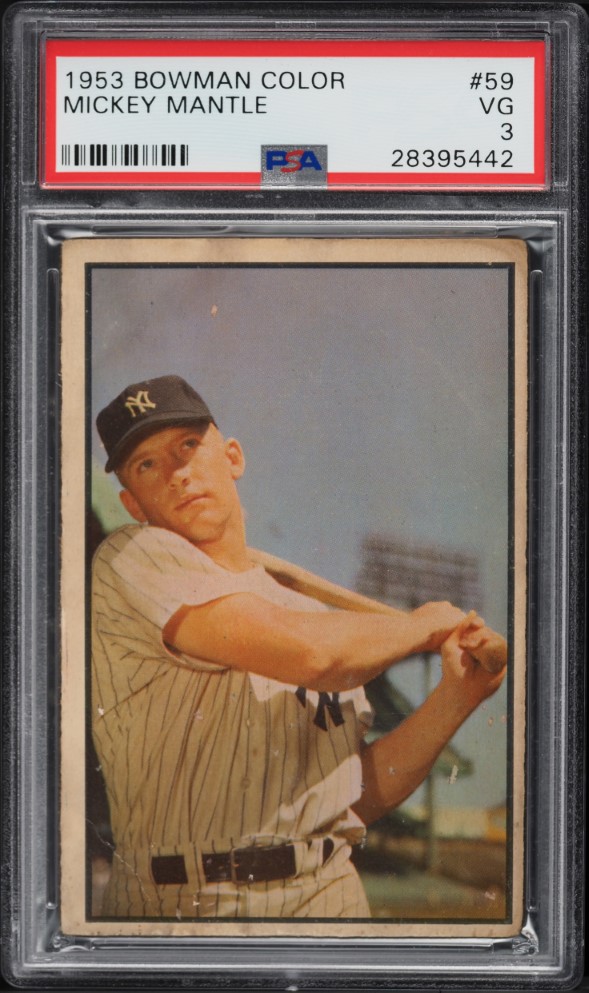 1953 Bowman Color Mickey Mantle #59 PSA 3 VG on Fanatics Collect