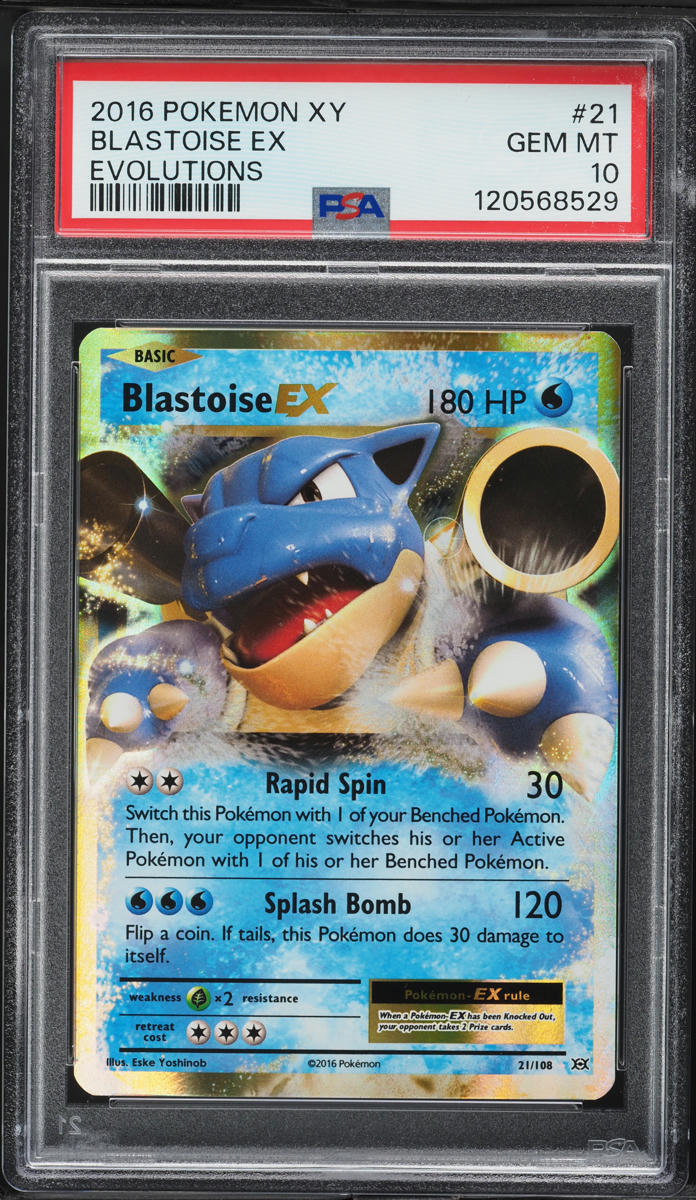 2016 Pokemon XY Evolutions Blastoise EX #21 PSA 10 GEM MINT on Fanatics ...