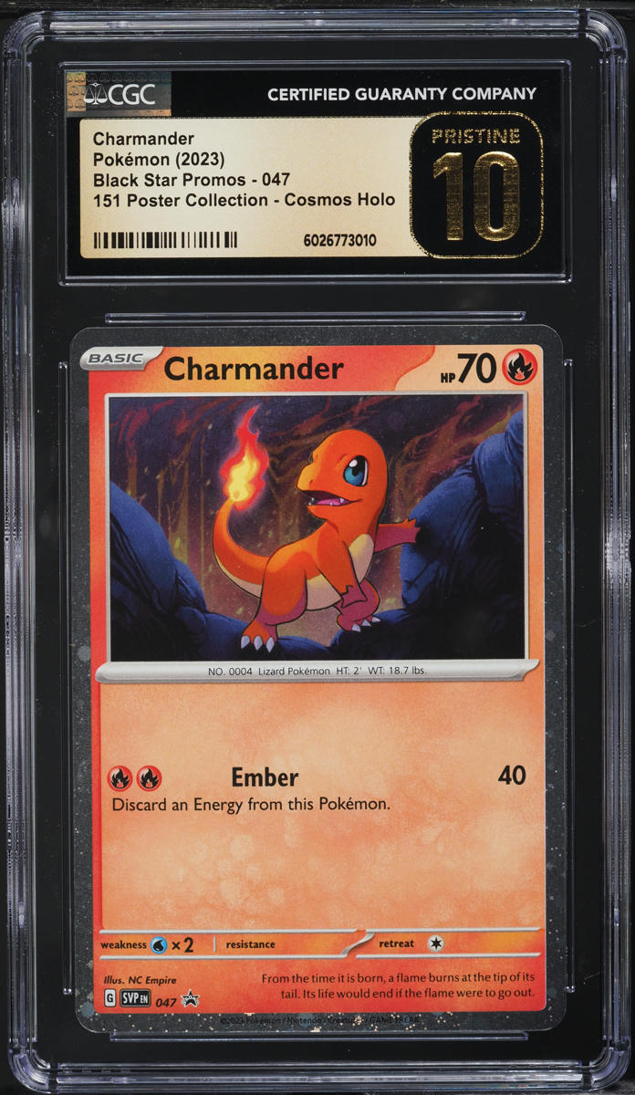 2023 Pokemon SV 151 Black Star Promo Charmander #47 CGC 10 PRISTINE on ...