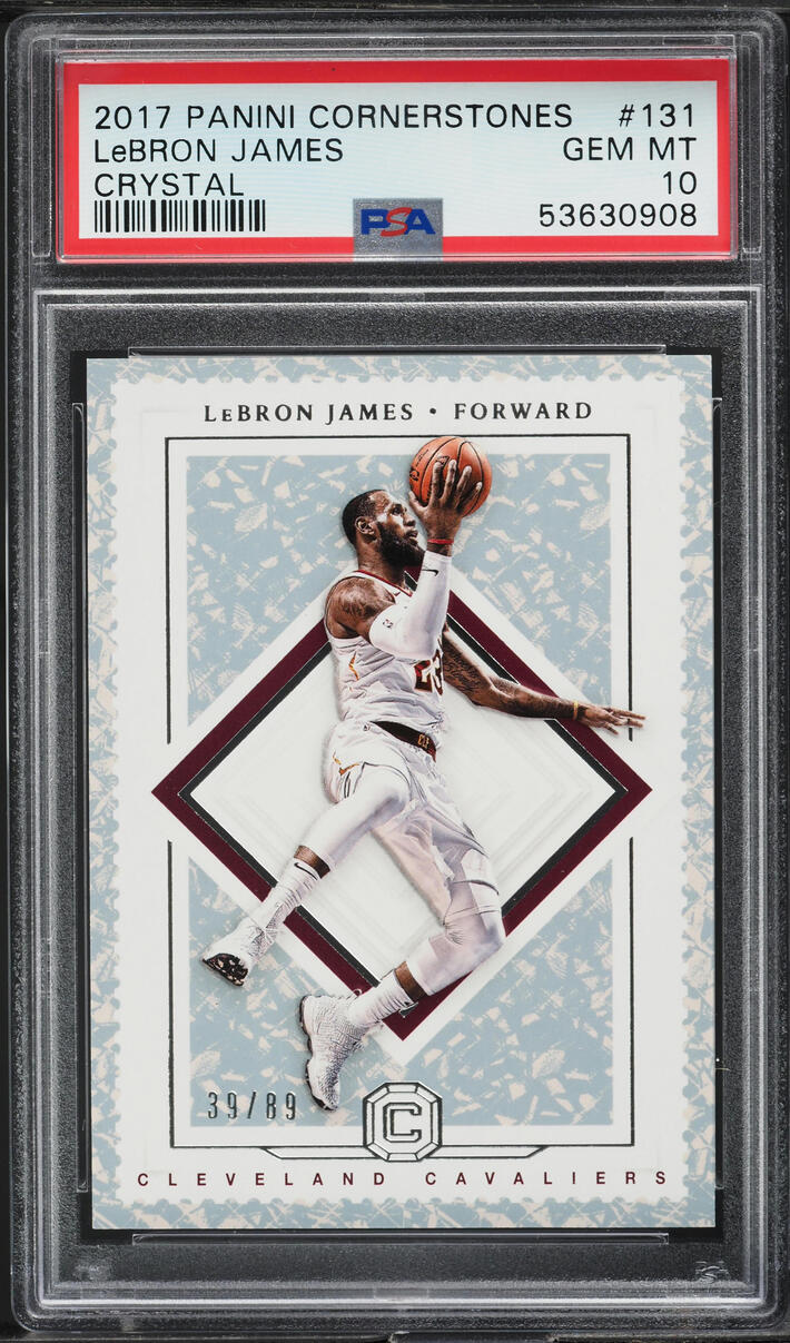 2017 Panini Cornerstones Crystal LeBron James /89 #131 PSA 10 GEM MINT ...
