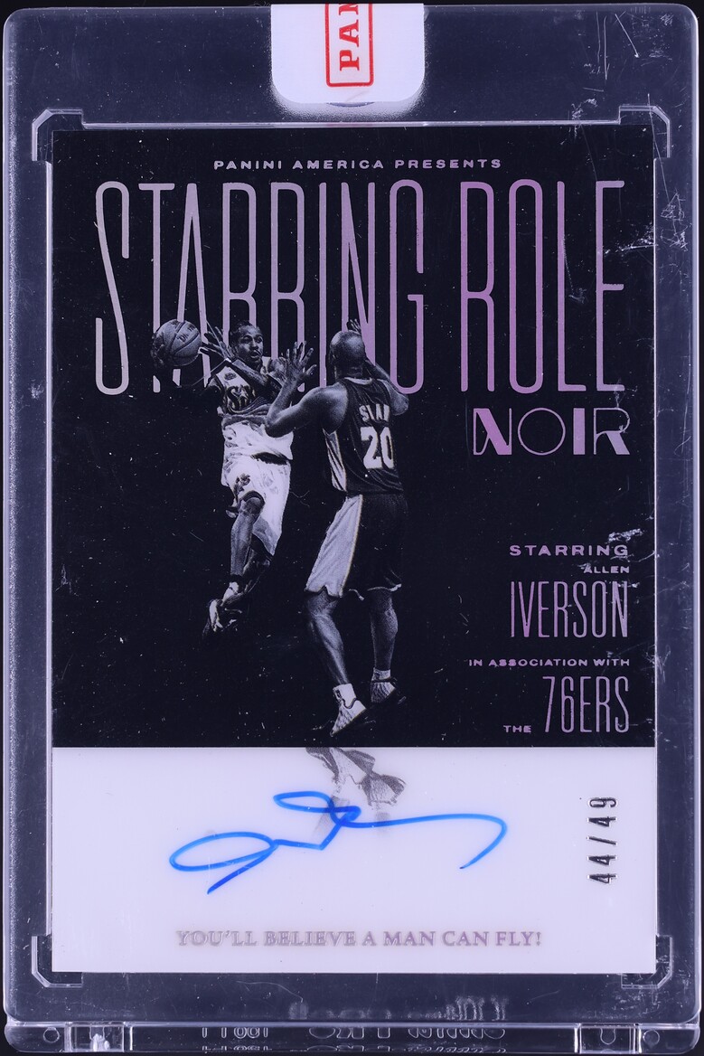 2024 Panini Noir Starring Role Allen Iverson AUTO /49 #SRL-AIV on ...