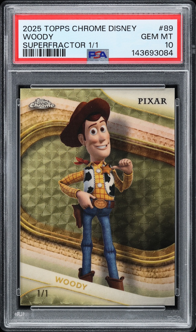2025 Topps Chrome Disney Superfractor Toy Story Woody 1/1 #89 PSA 10 ...