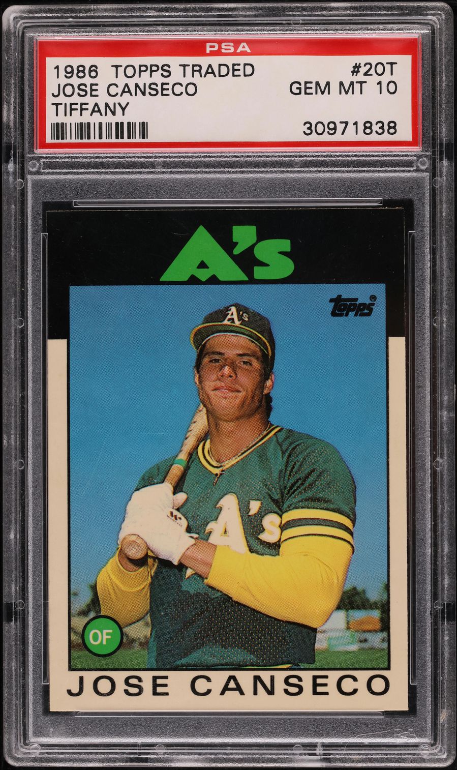 1986 Topps Traded Tiffany Jose Canseco ROOKIE #20T PSA 10 GEM MINT on ...