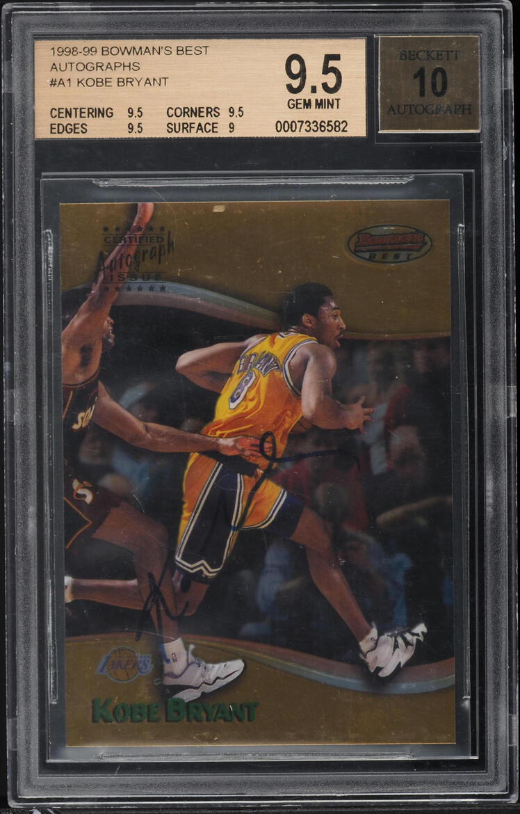 1998 Bowman's Best Kobe Bryant AUTO #A1 BGS 9.5 GEM MINT on Fanatics ...