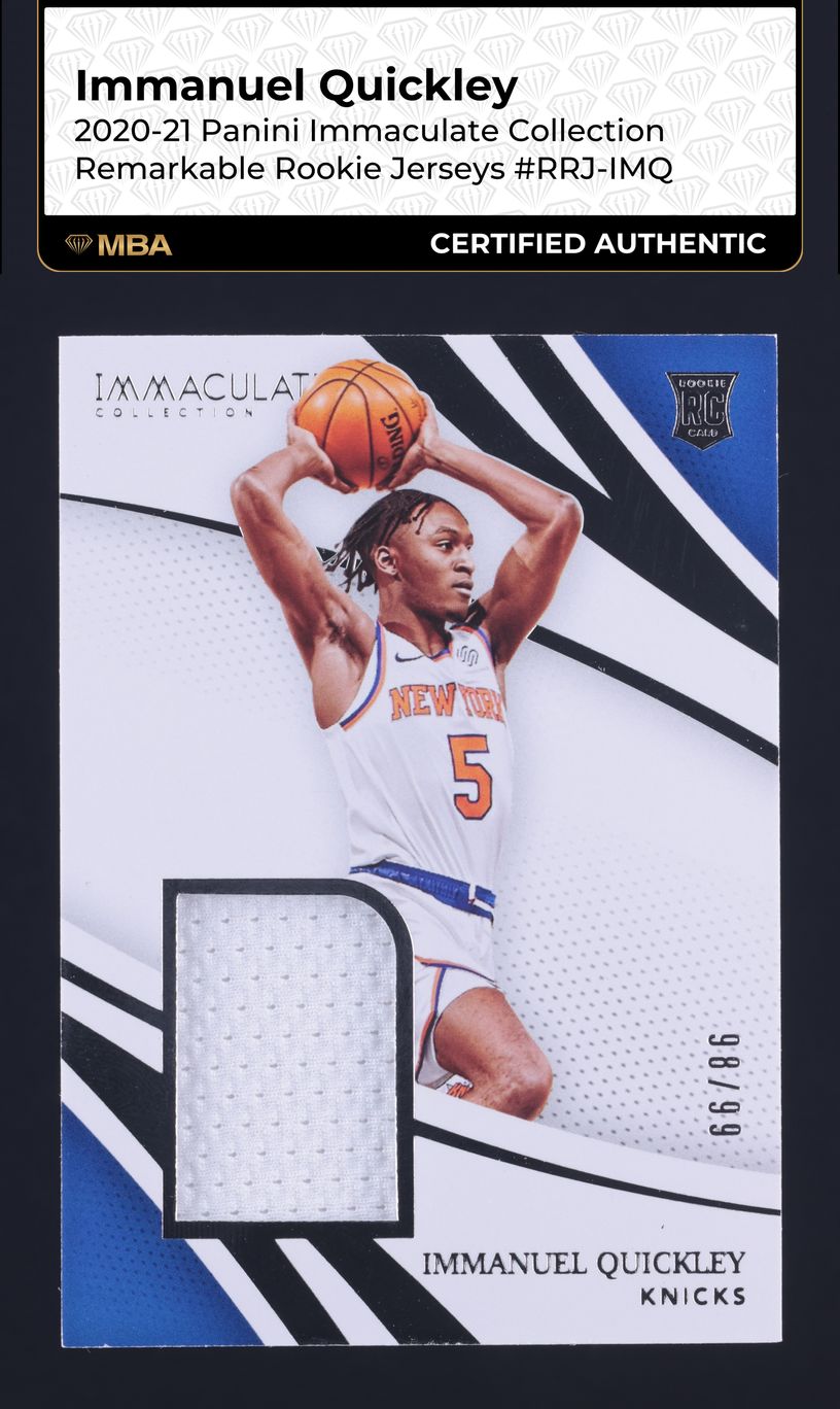 2020 Immaculate Collection Remarkable Immanuel Quickley RC PATCH /99 ...