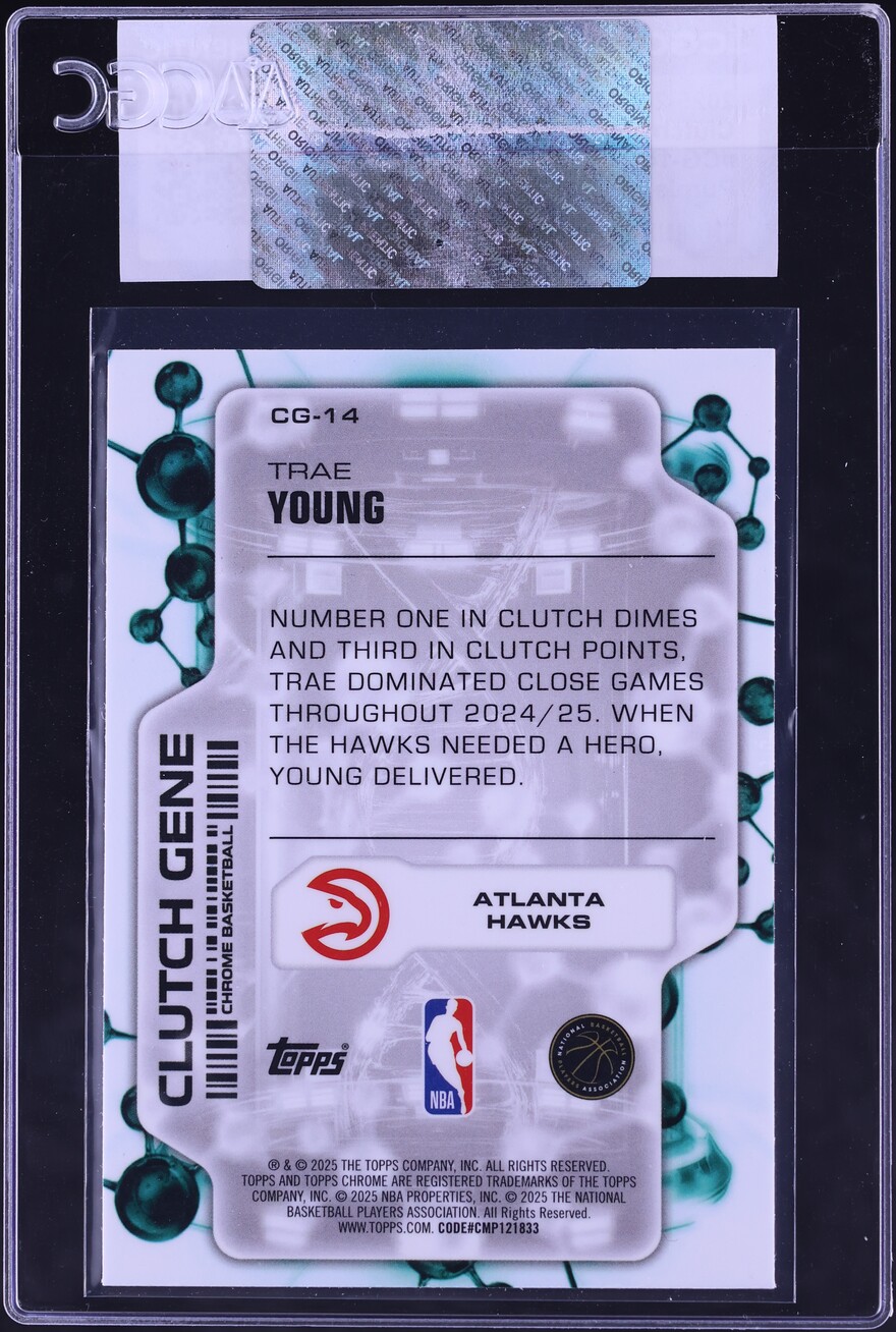 2025 Topps Chrome Clutch Gene Purple Geometric Refractor Trae Young /75 ...