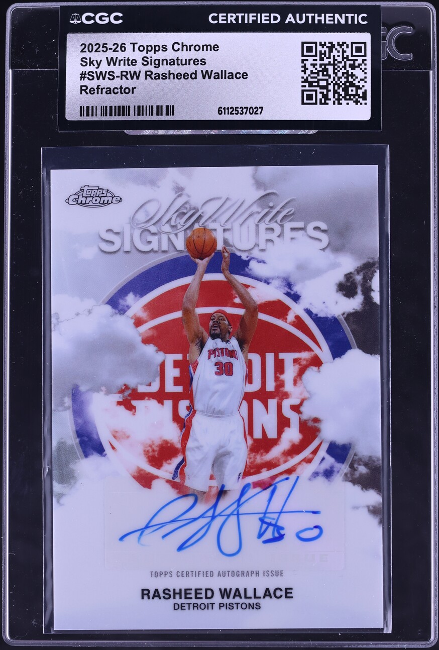 2025 Topps Chrome Sky Write Refractor Rasheed Wallace AUTO #SWS-RW CGC ...