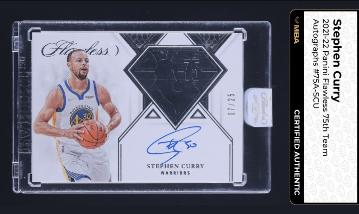 2021 Panini Flawless 75th Team Stephen Curry AUTO /25 #75A-SCU MBA AUTH ...