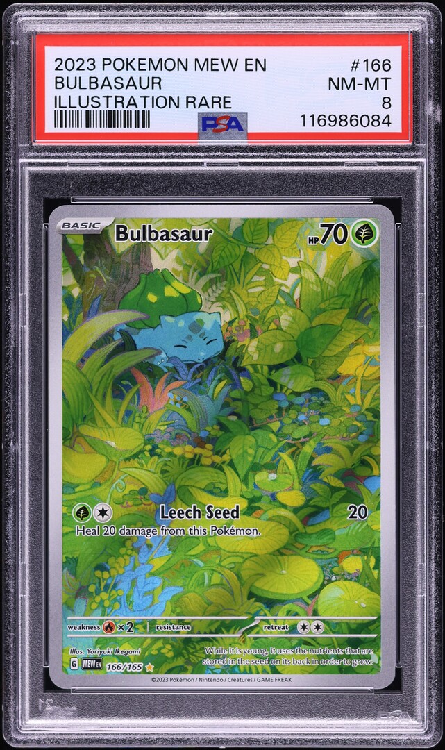 2023 Pokemon Scarlet & Violet 151 IR Bulbasaur #166 PSA 8 NM-MT on ...
