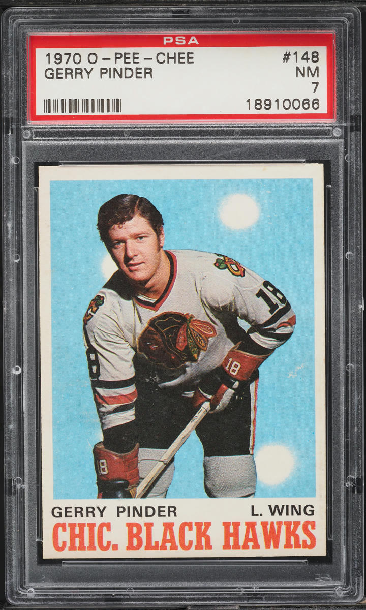 1970 O-Pee-Chee Hockey Gerry Pinder #148 PSA 7 NRMT on Fanatics Collect