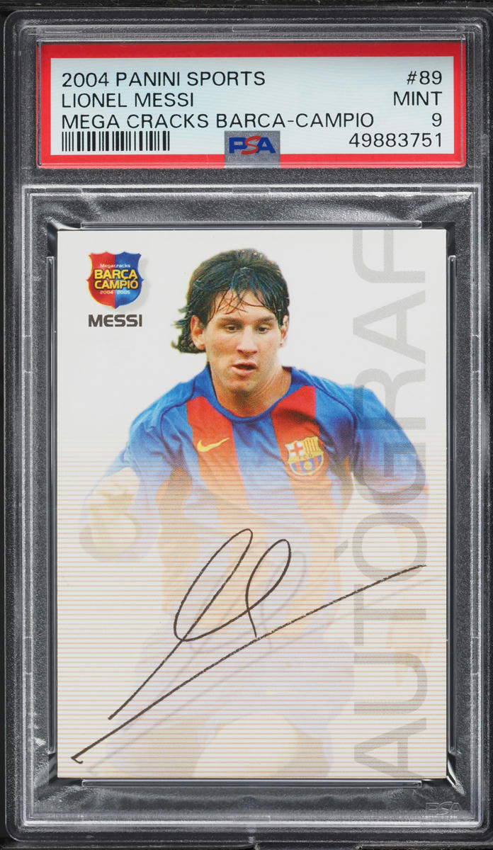 2004 Panini Sports Mega Cracks Barca Campio Lionel Messi ROOKIE #89 PSA ...