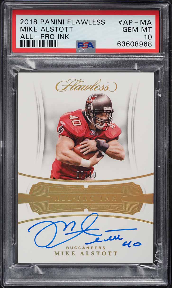 2018 Panini Flawless All Pro Ink Mike Alstott AUTO /10 #AP-MA PSA 10 ...