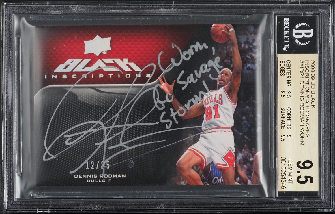 2008 UD Black Inscriptions Dennis Rodman AUTO /25 #AIDR1 BGS 9.5 GEM ...