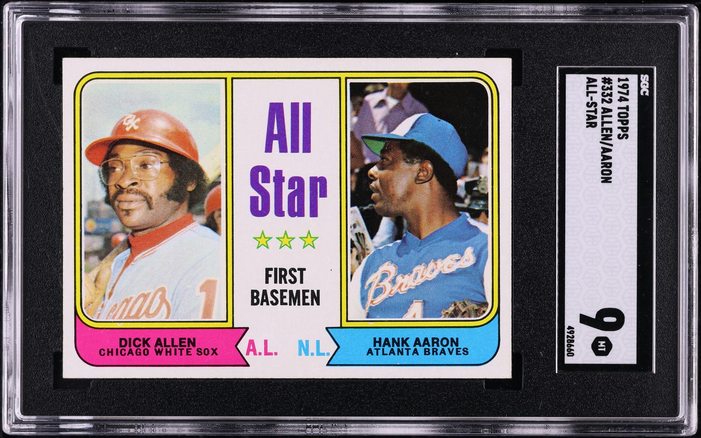 1974 Topps Hank Aaron & Dick Allen ALL-STAR #332 SGC 9 MINT on Fanatics ...