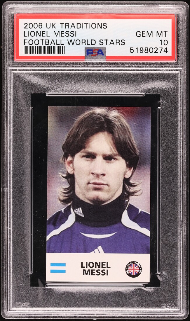 2006 UK Traditions Soccer World Stars Lionel Messi PSA 10 GEM MINT on ...