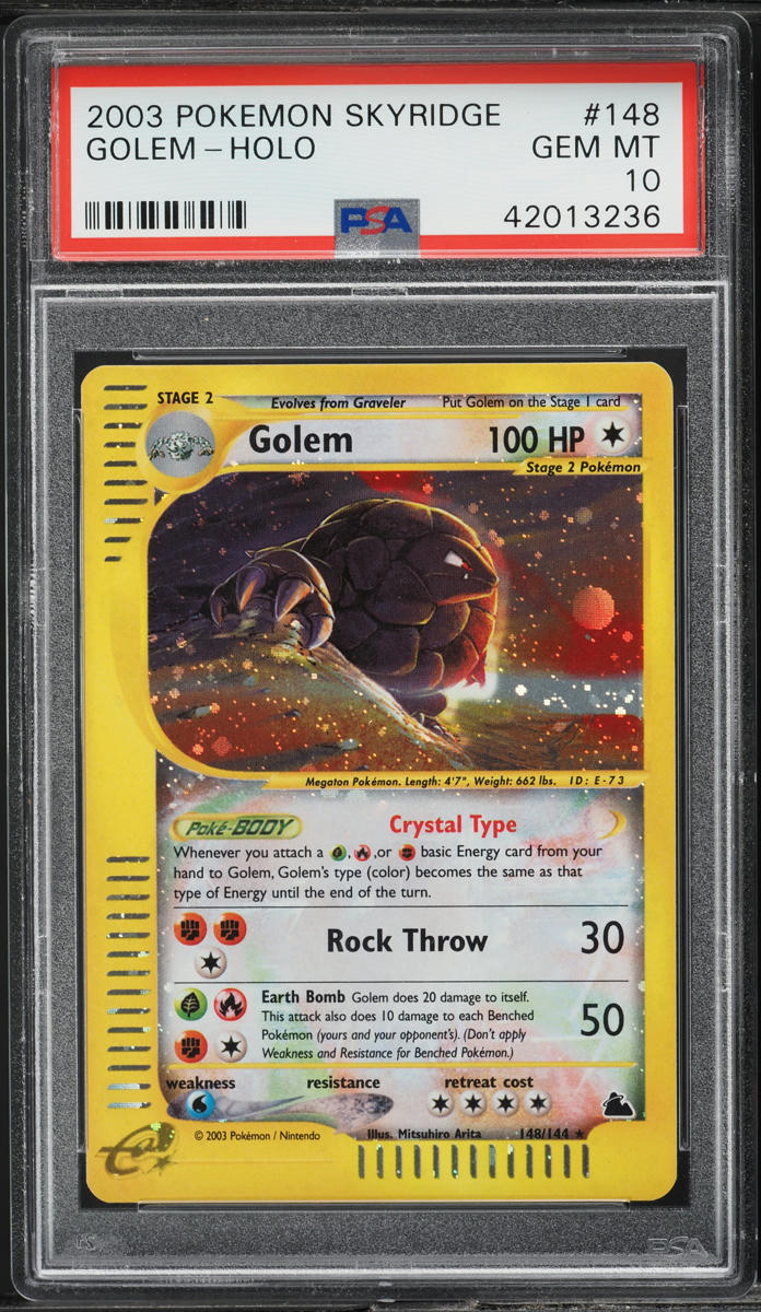 2003 Pokemon Skyridge Holo Crystal Golem #148 PSA 10 GEM MINT on ...