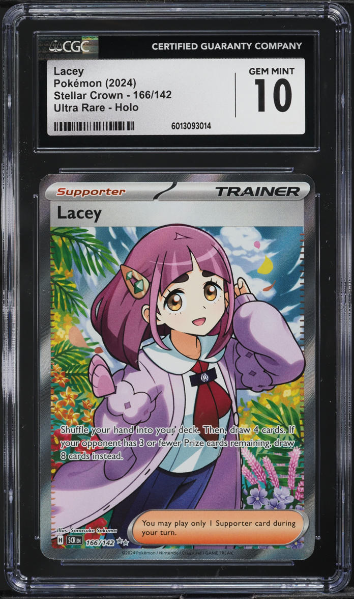 2024 Pokemon Scarlet & Violet Stellar Crown Holo Lacey #166 CGC 10 GEM ...