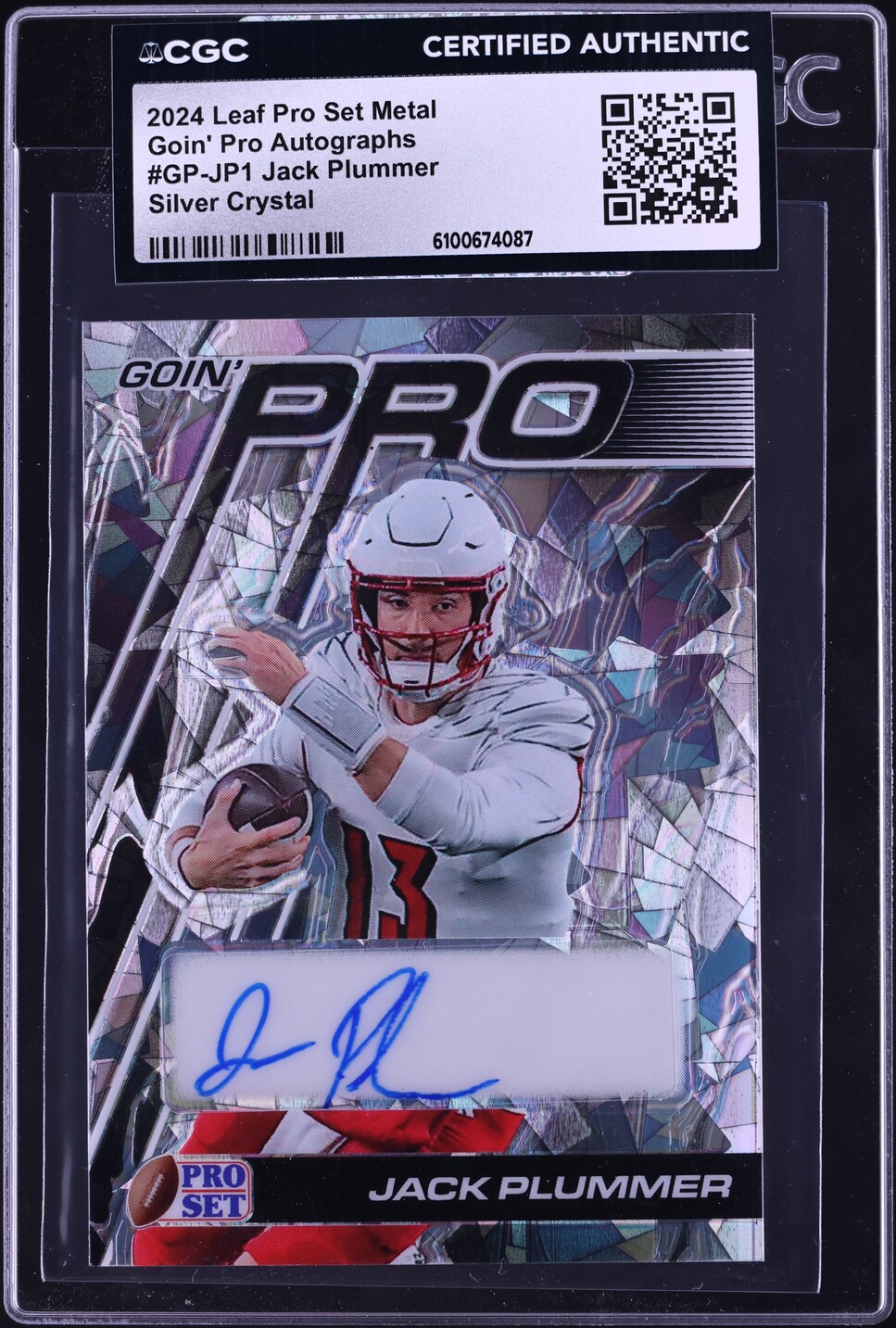 2024 Leaf Pro Set Goin' Pro Silver Crystal Jack Plummer ROOKIE AUTO /10 ...