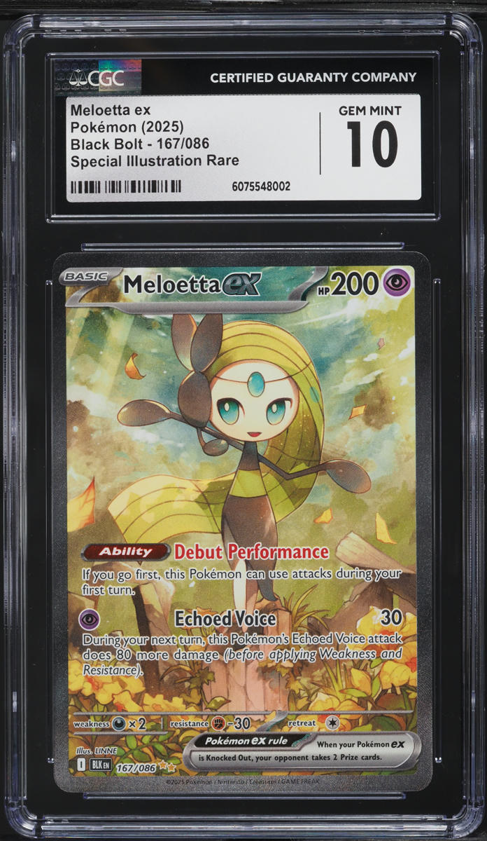 2025 Pokemon Scarlet & Violet Black Bolt SIR Meloetta ex #167 CGC 10 ...